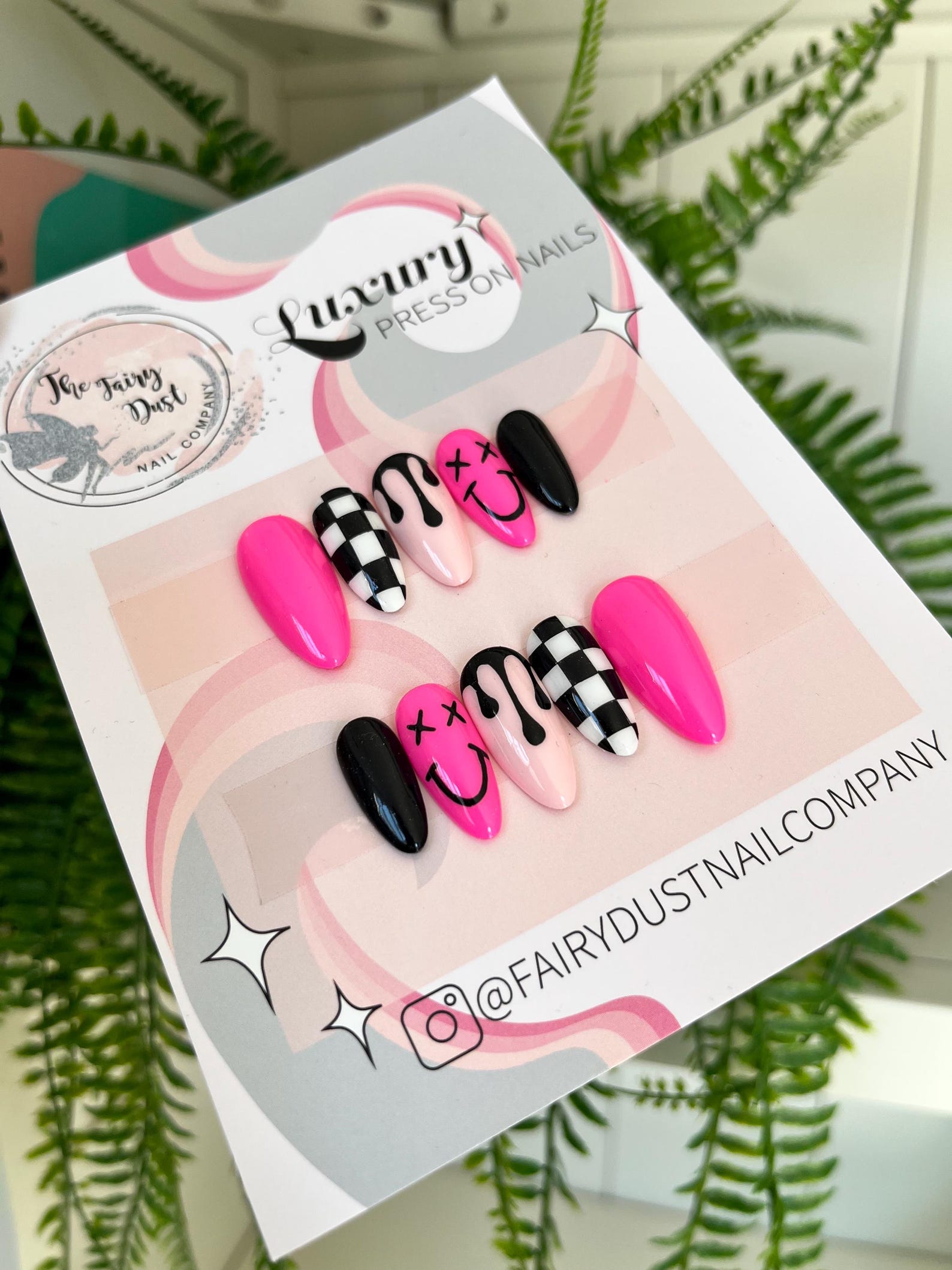 Random Smiley Face Art Press on Nails | Stick on Nails | Glue on Nails ...
