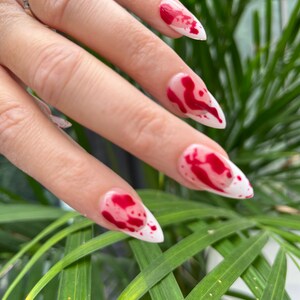 Blood Splattered French Manicure Press on Nails | Gothic Press on Nails ...
