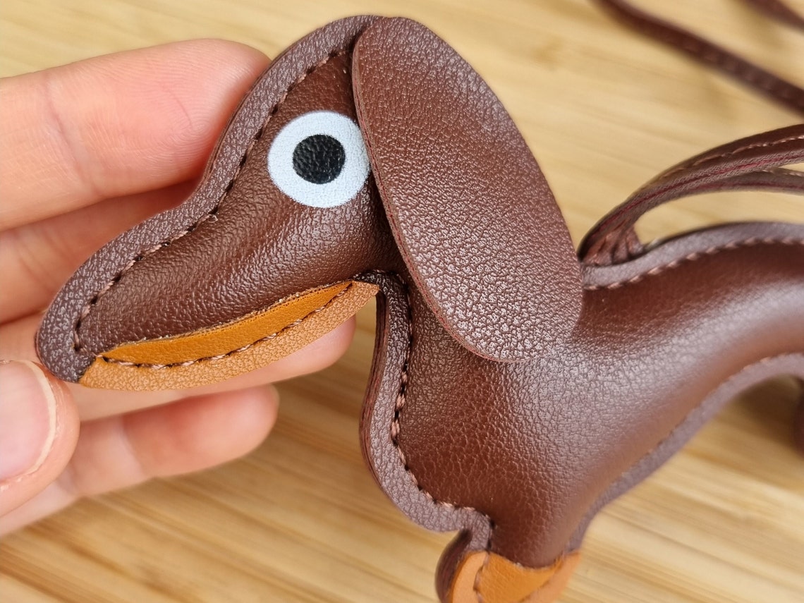 Dachshund Dog Leather Key Chain Bag Accessories Sausage Dog - Etsy