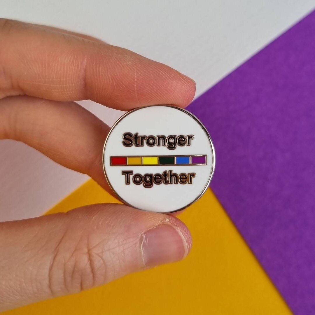 Stronger Together Rainbow Bar LGBT Ally Pin LGBTQ Badges - Etsy Australia