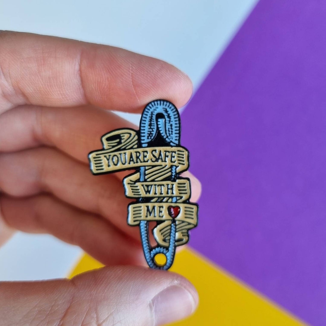 You Are Safe With Me Safety Pin | LGBTQ Ally Enamel Pin, Safe Space, Be ...