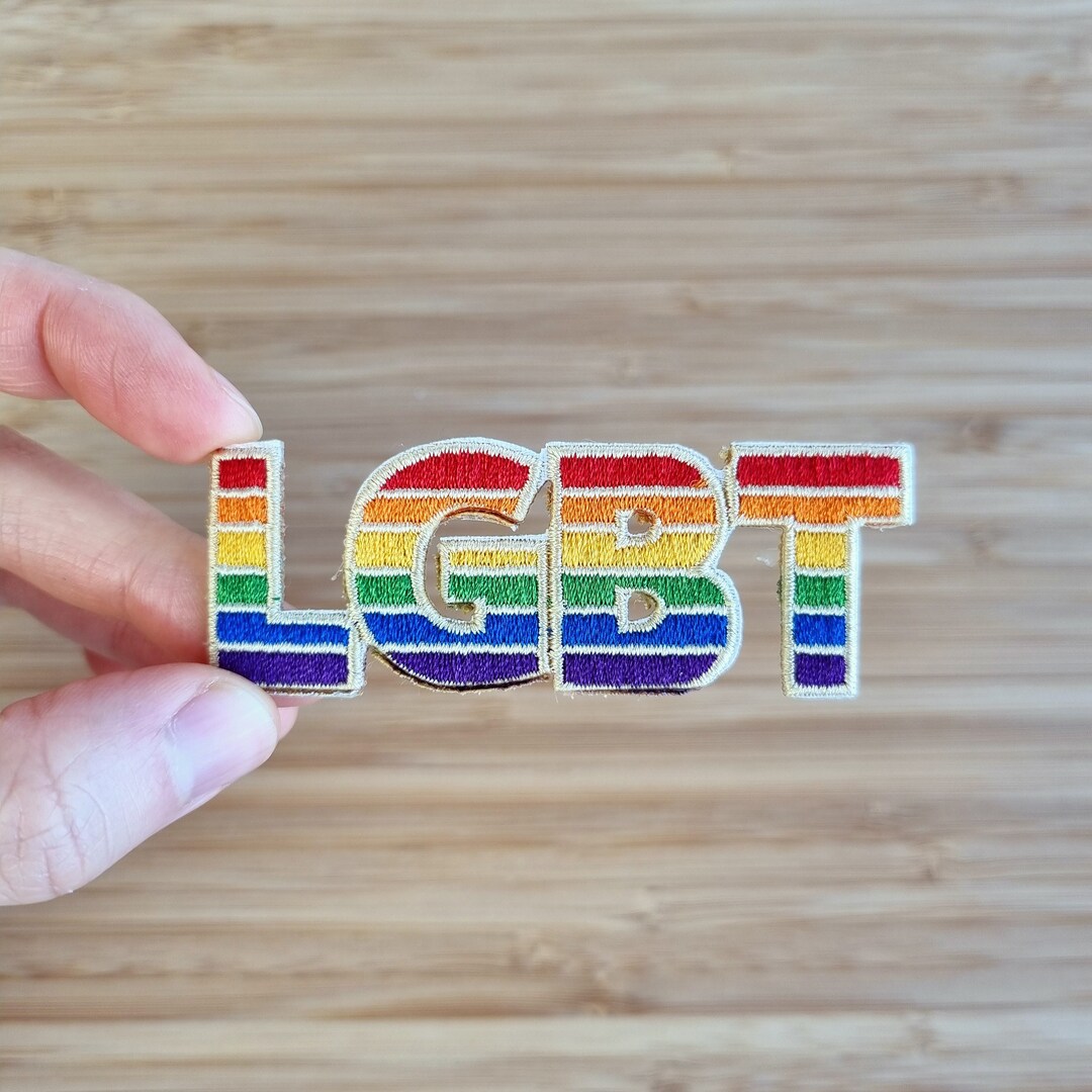 LGBT Letters, Proud Rainbow Iron on Patch | Embroidered Iron on Badge ...