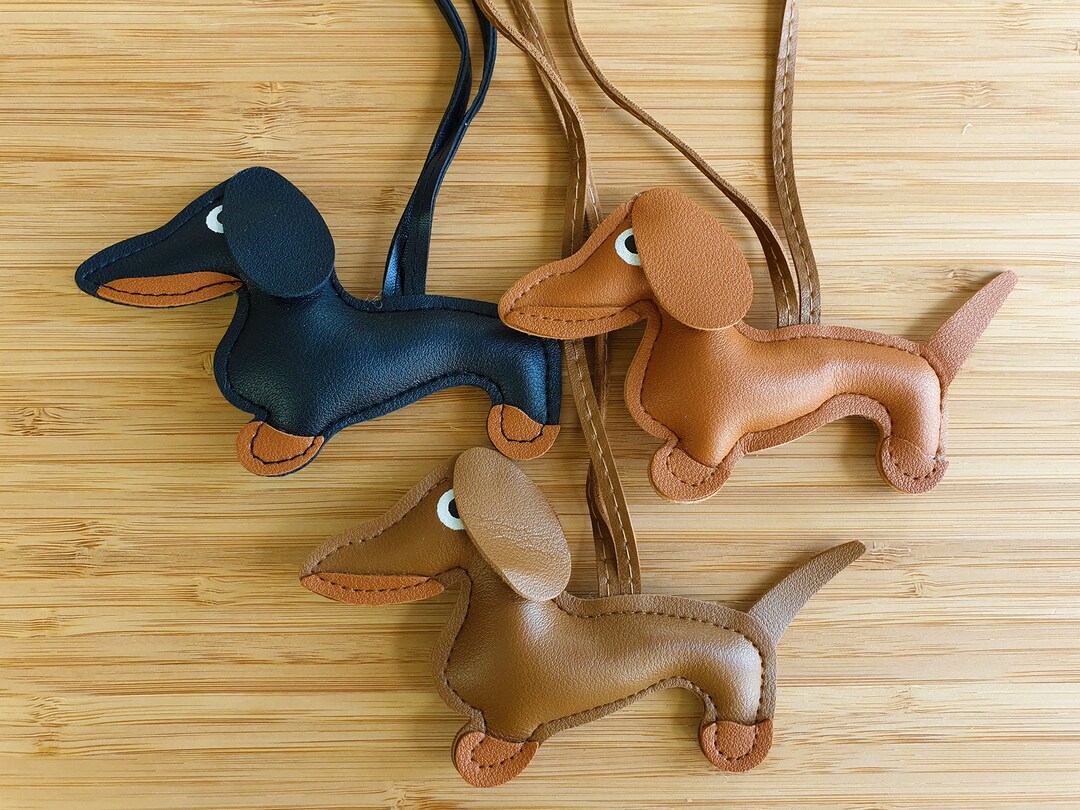 Dachshund Dog Leather Key Chain, Bag Accessories, Sausage Dog, Wiener ...