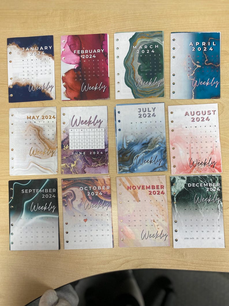 October 2024 Weekly Planner Week on Two Pages Fun Colorful Calendar A6 ...