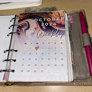October 2024 Weekly Planner Week on Two Pages Fun Colorful Calendar A6 ...
