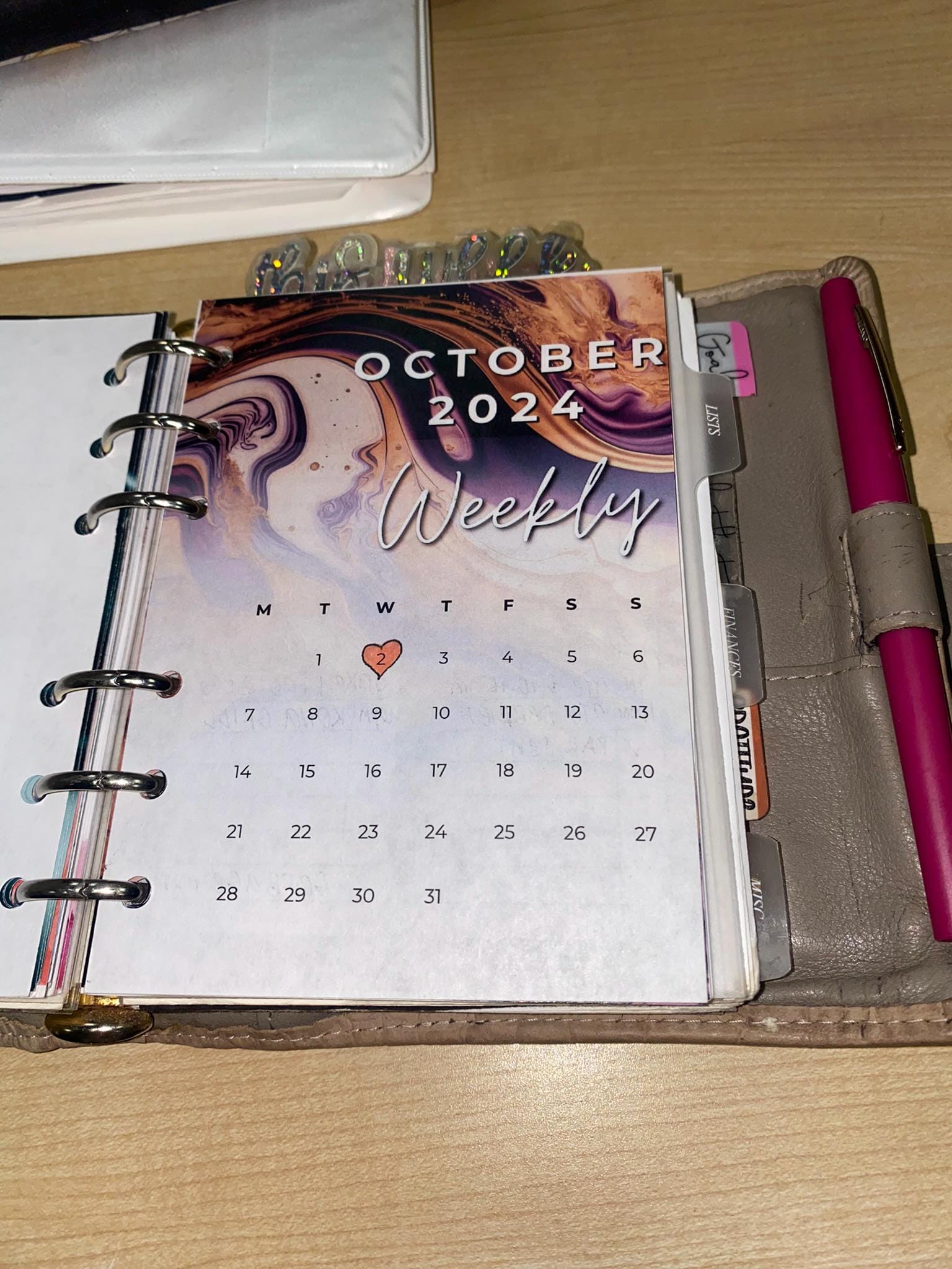 October 2024 Weekly Planner Week on Two Pages Fun Colorful Calendar A6 ...