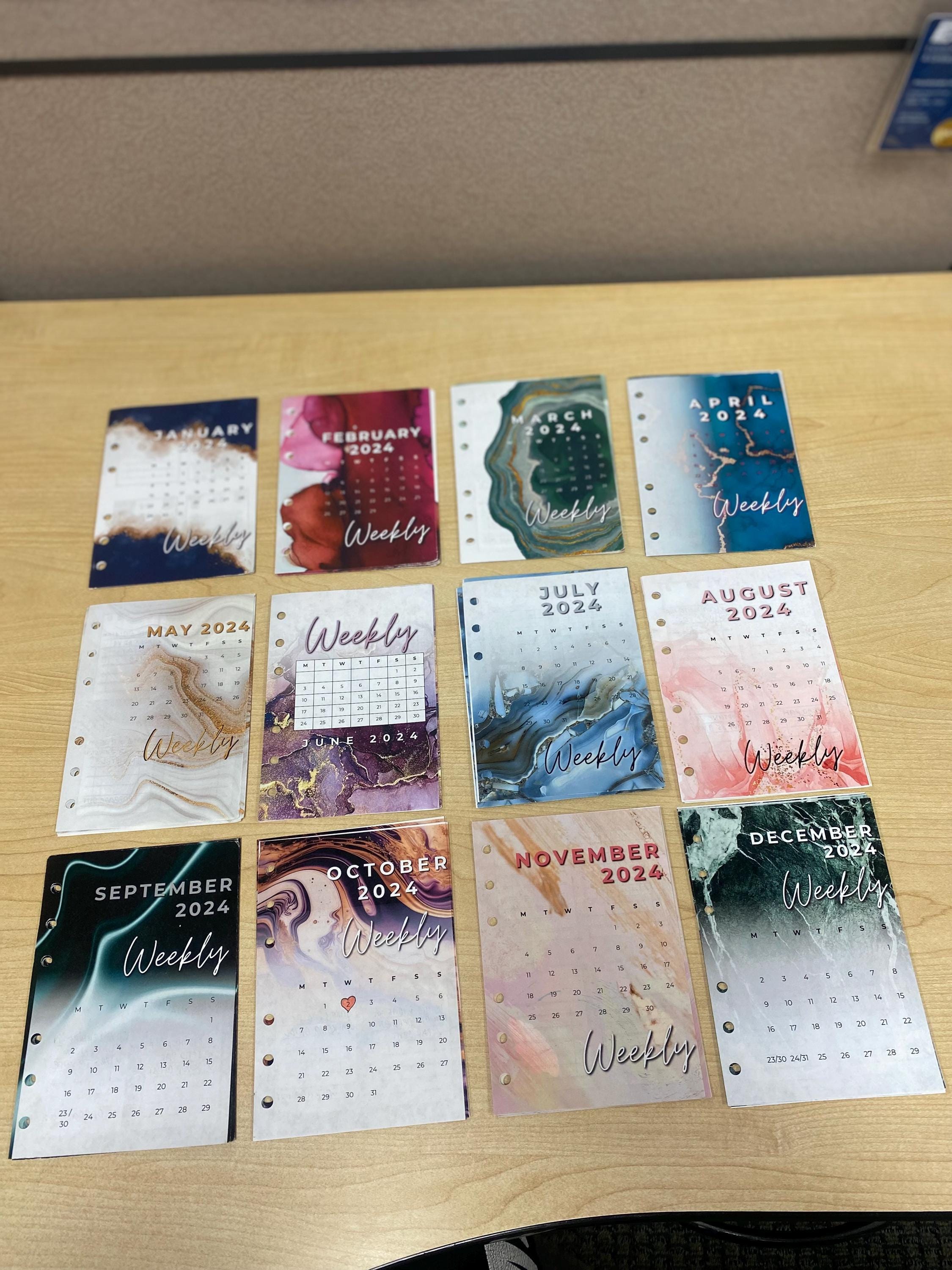 October 2024 Weekly Planner Week on Two Pages Fun Colorful Calendar A6 ...