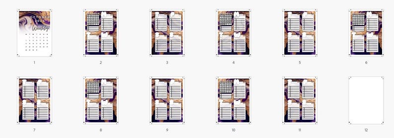 October 2024 Weekly Planner Week on Two Pages Fun Colorful Calendar A6 ...