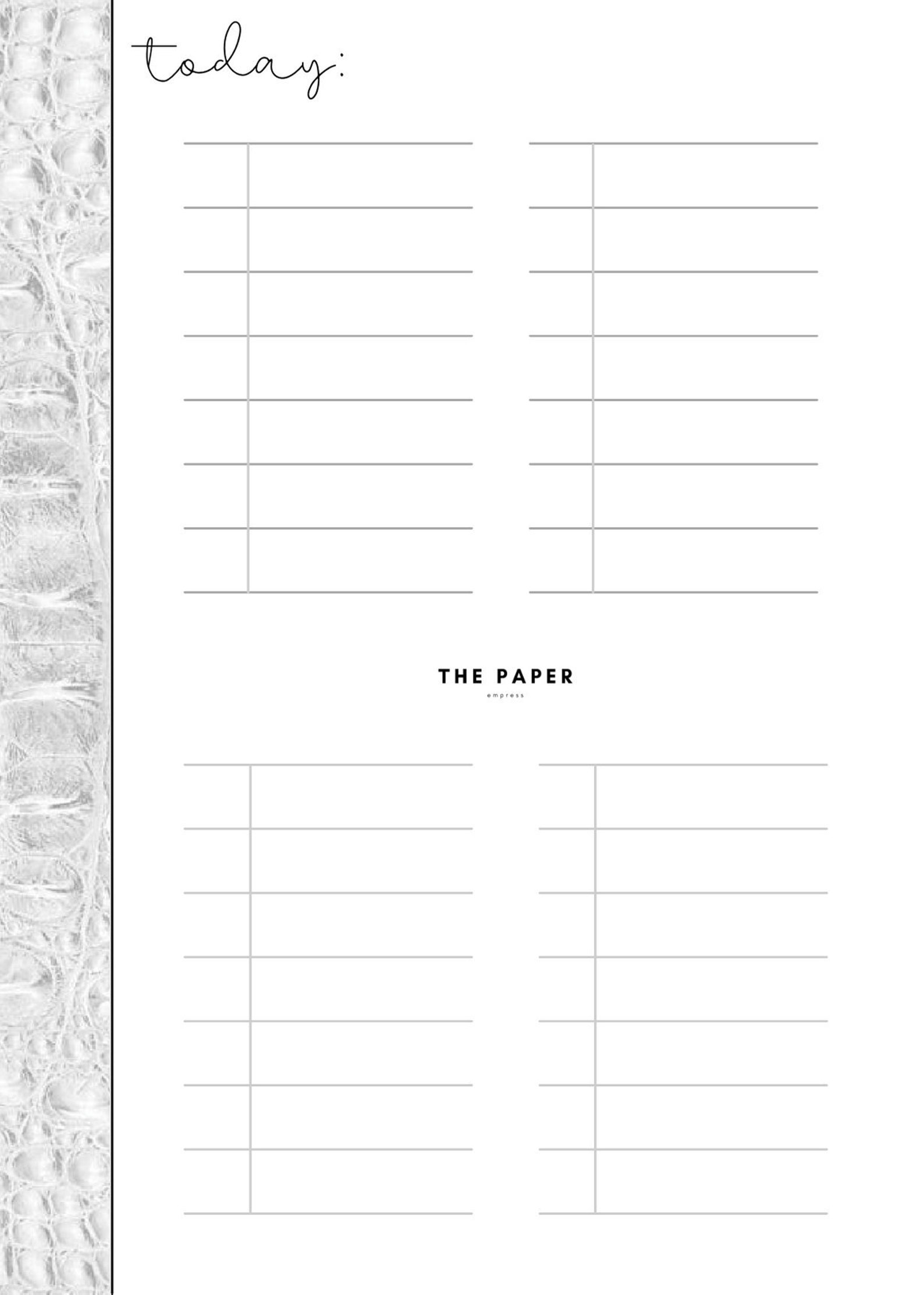 Today Tomorrow To Do List Checklist Undated Customizable Lined | Etsy