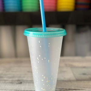 Rainbow Confetti Color Changing Reusable Cups 24 Oz Set of 5 Cups - Etsy