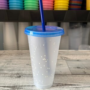 Rainbow Confetti Color Changing Reusable Cups 24 Oz Set of 5 Cups - Etsy
