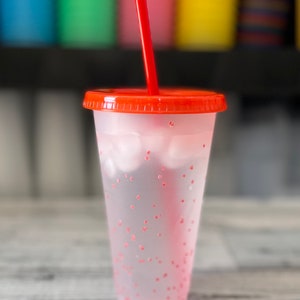 Rainbow Confetti Color Changing Reusable Cups 24 Oz Set of 5 Cups - Etsy