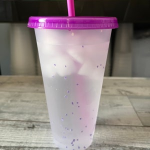 Rainbow Confetti Color Changing Reusable Cups 24 Oz Set of 5 Cups - Etsy