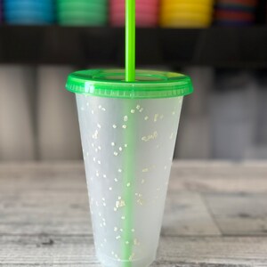 Rainbow Confetti Color Changing Reusable Cups 24 Oz Set of 5 Cups - Etsy