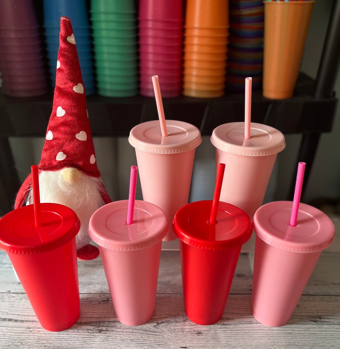 Sweetheart Reusable Cold Cup Set L Reusable Cold Cups L Valentines Cups ...