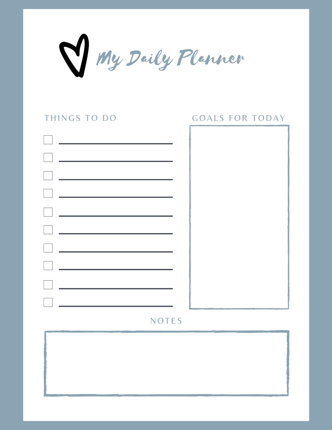 INSTANT DOWNLOAD Daily Planner, My Daily Planner , to Do List, Goals ...