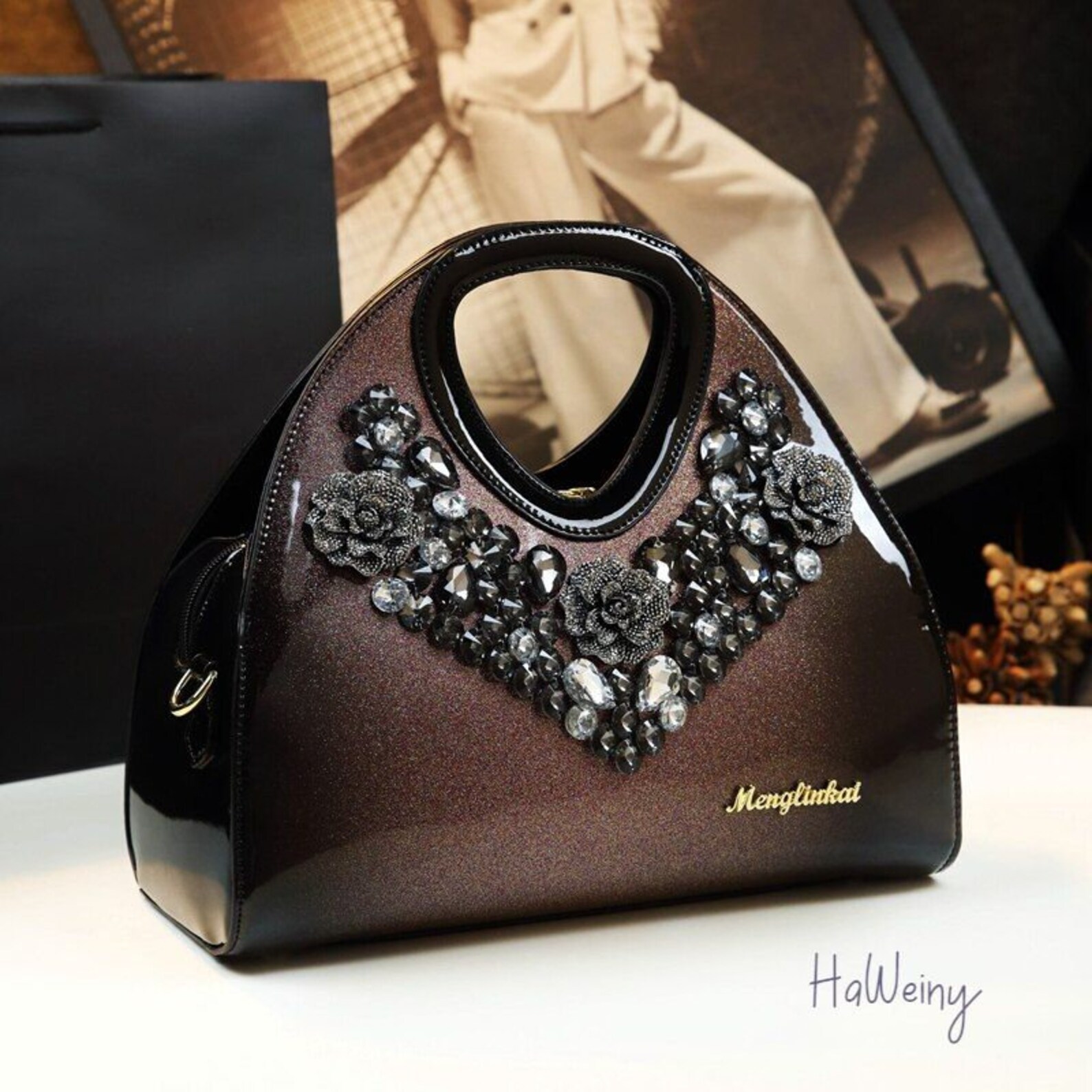 Luxury Fashion Diamond Women Handbag Female Dumpling Bag | Etsy