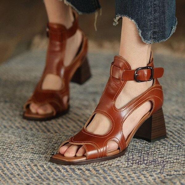 Open Toe High Heels - Etsy