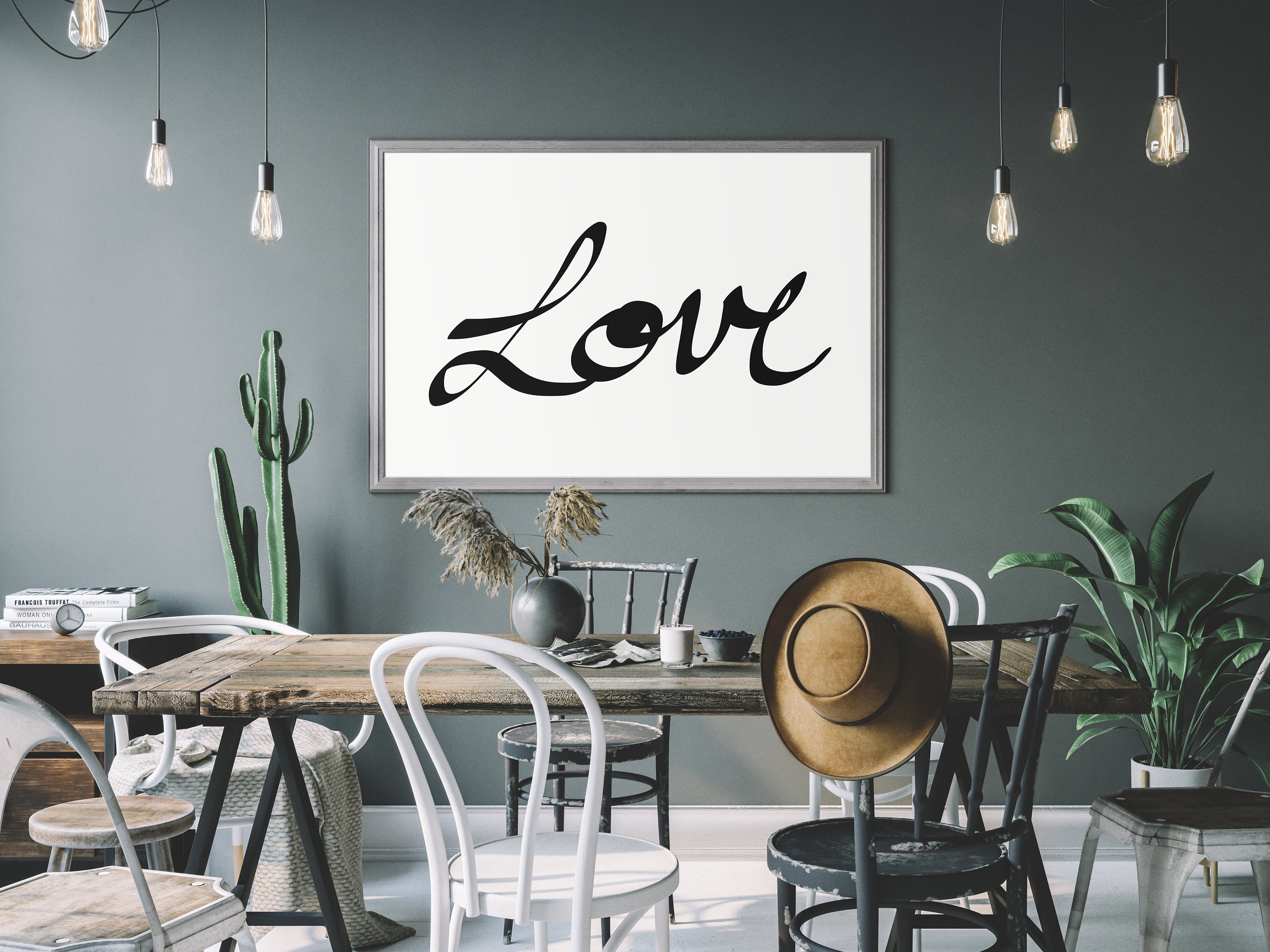 Cursive Love Wall Art Print Instant Download - Etsy