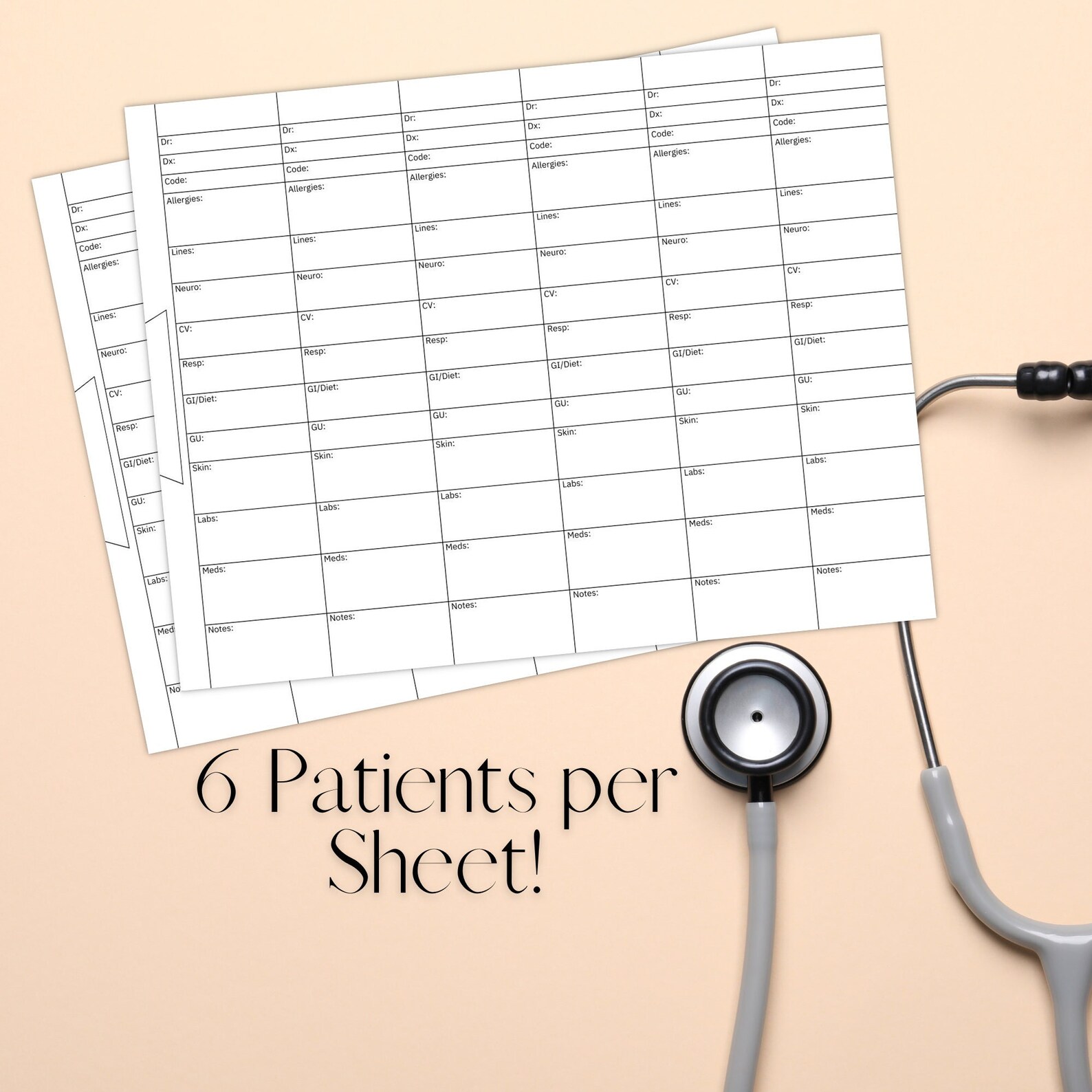 Nursing Report Sheet, 6 Patient Report Sheet, Shift Report Sheet, Med ...