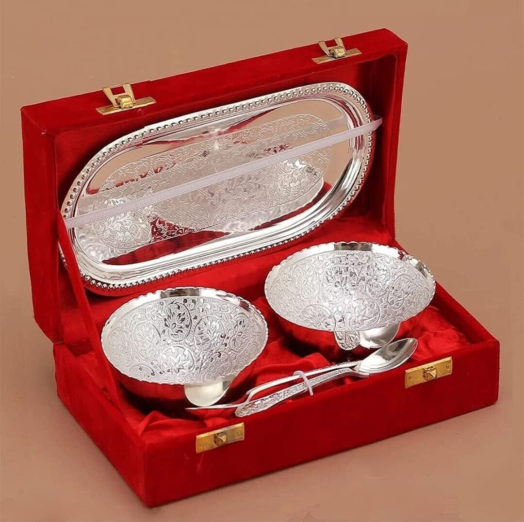 German Silver Bowl Set, Multi - Purpose Bowl Set, Mouth - Freshner ...