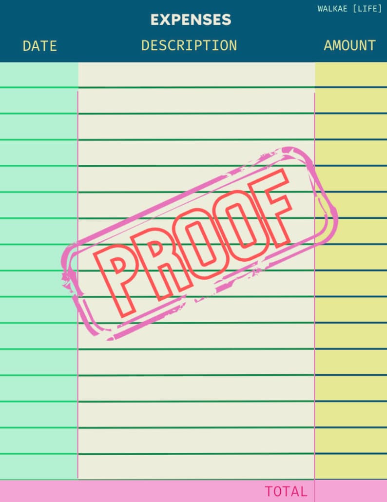 EXPENSE FORM DIGITALDOWNLOAD - Etsy