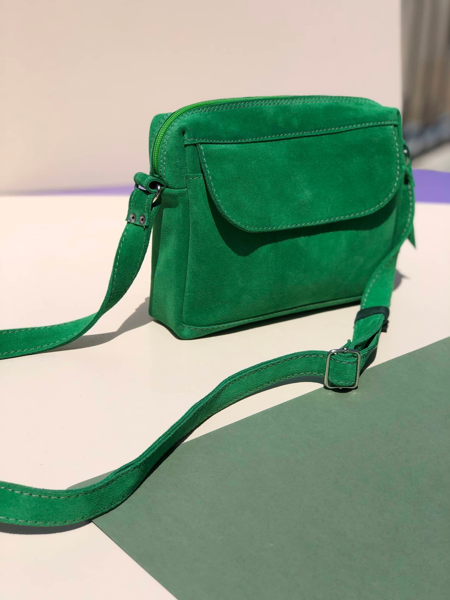 Neon Green Bag , Green Suede , Green Bag , Summer Bag - Etsy