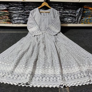 BEAUTIFUL Heavy Chicken Sequence Work Long Kurtis With Inner - Etsy