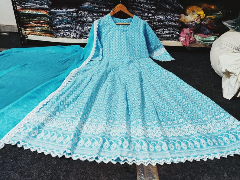 BEAUTIFUL Heavy Chicken Sequence Work Long Kurtis With Inner - Etsy