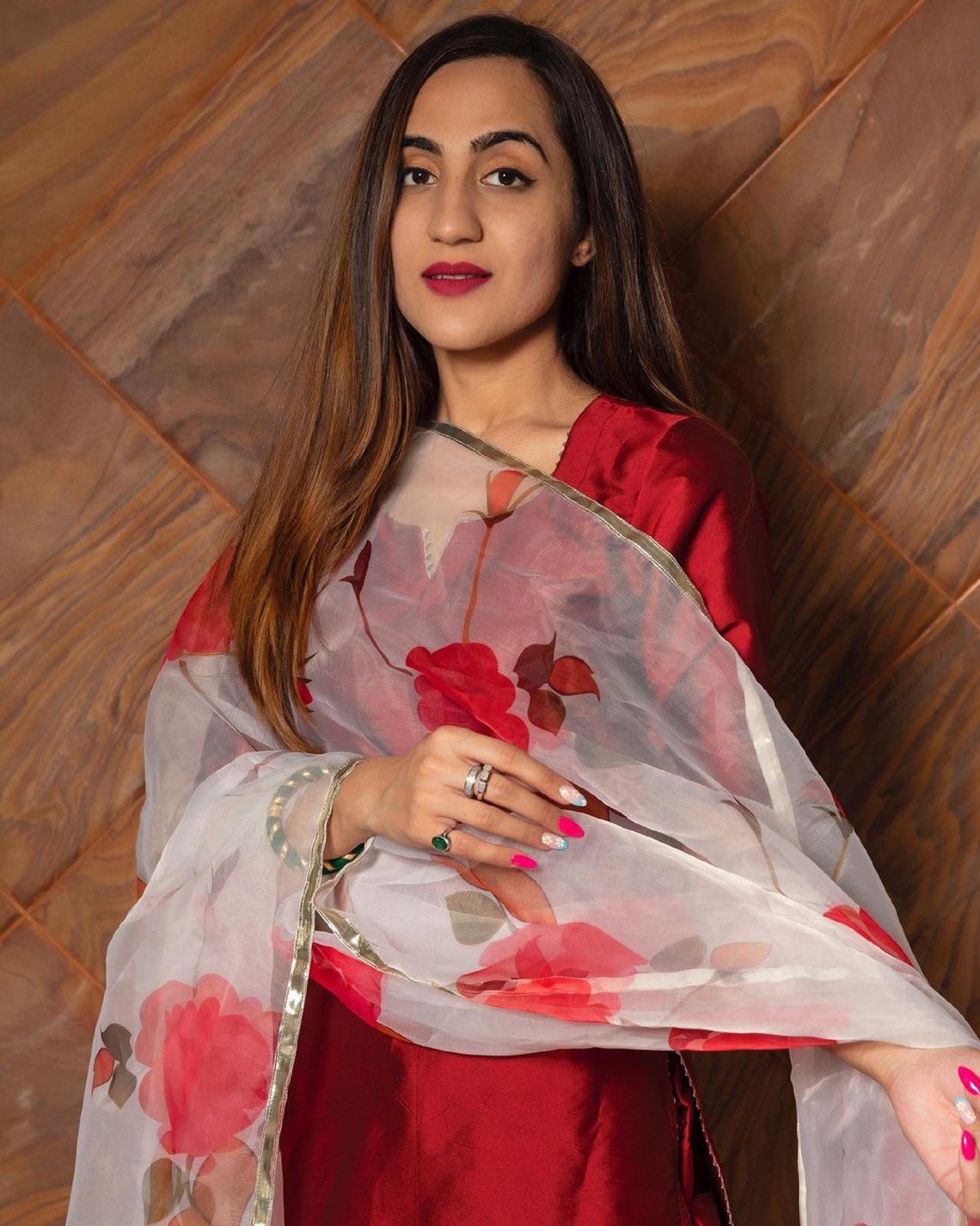 Gotta Lace Cotton Silk Kurti With Pant and Printed Duppta Set - Etsy