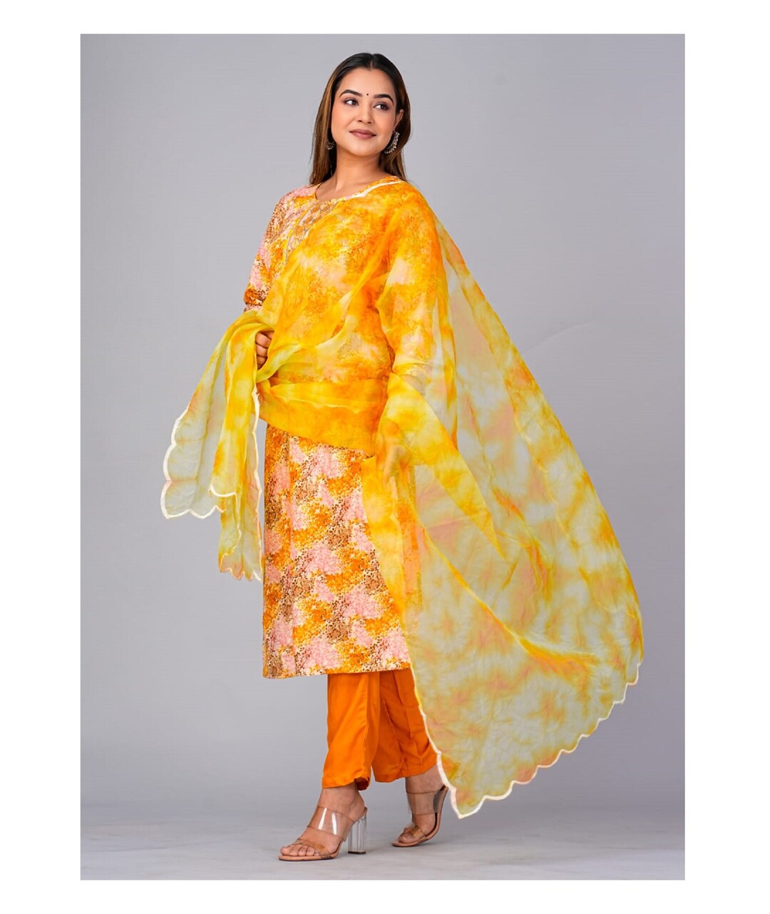 Patola Print Cotton Hand Embroidery Work Kurta With Pant and Duppta Set ...