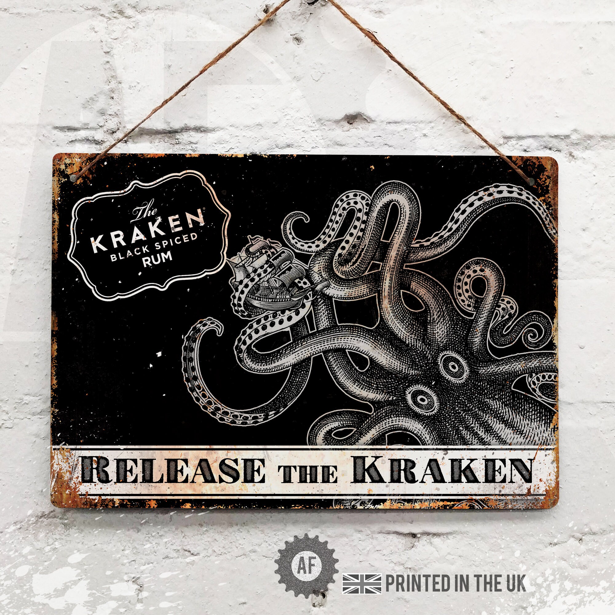 Landscape Kraken Rum Metal Sign Lager Beer Pub Perfect for - Etsy