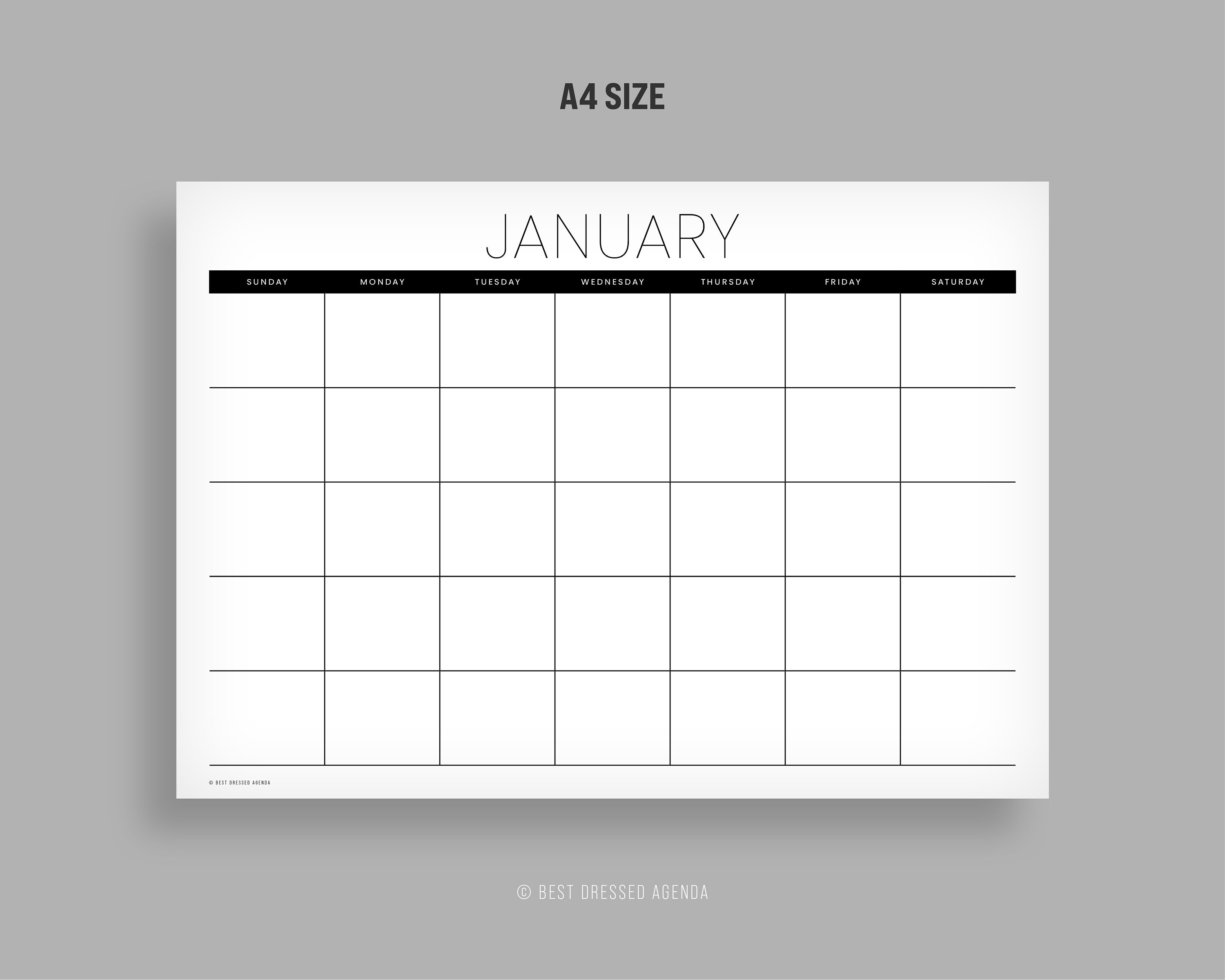 Download Printable Minimal Monthly Calendar Pdf