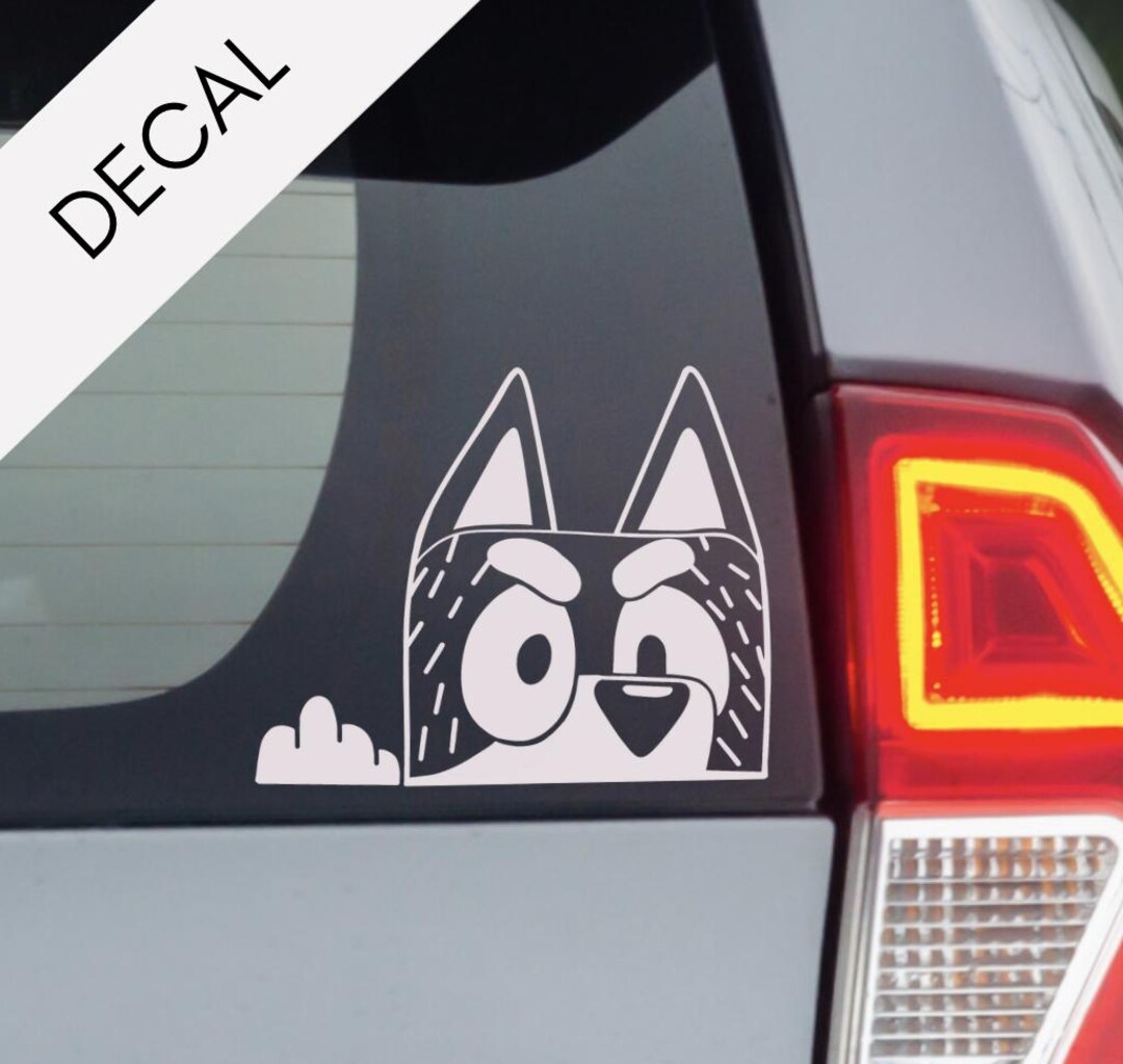 Bluey Inspired BANDIT DECAL | Middle Finger | Gifts for Dad | Bluey Car ...