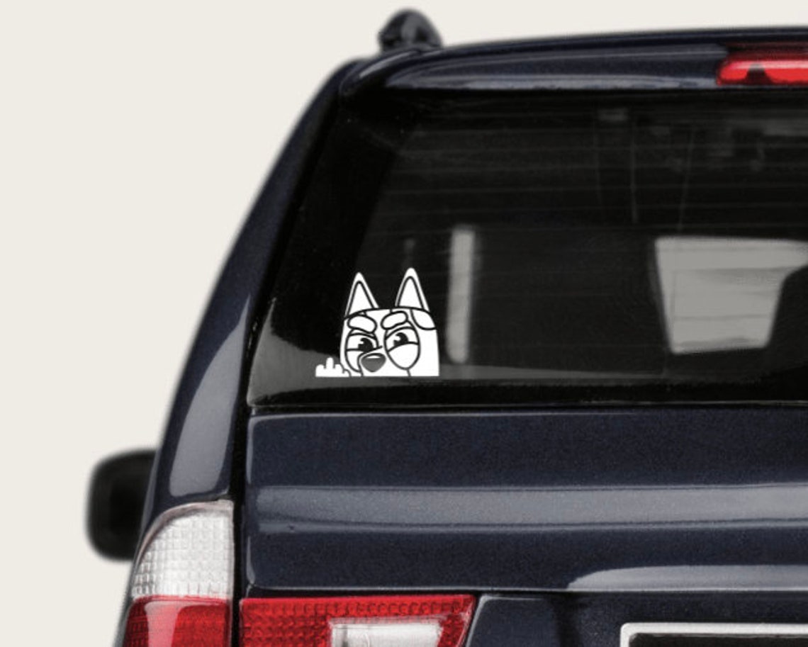BLUEY MUFFIN DECAL Middle Finger Muffin Gifts for Dad Bluey Car Decal ...