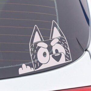 Bluey Inspired BANDIT DECAL | Middle Finger | Gifts for Dad | Bluey Car ...