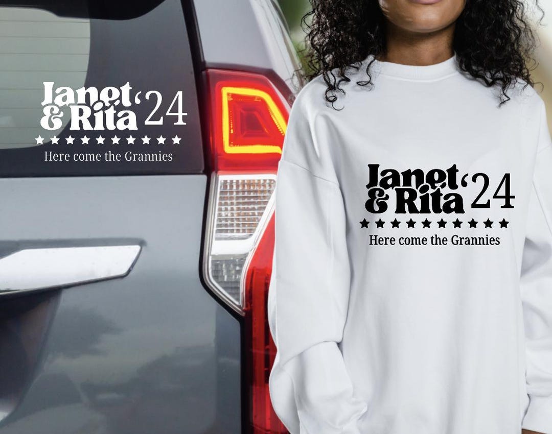 Janet & Rita 24 Decal Funny Presidential Candidate Bluey Inspired Car ...