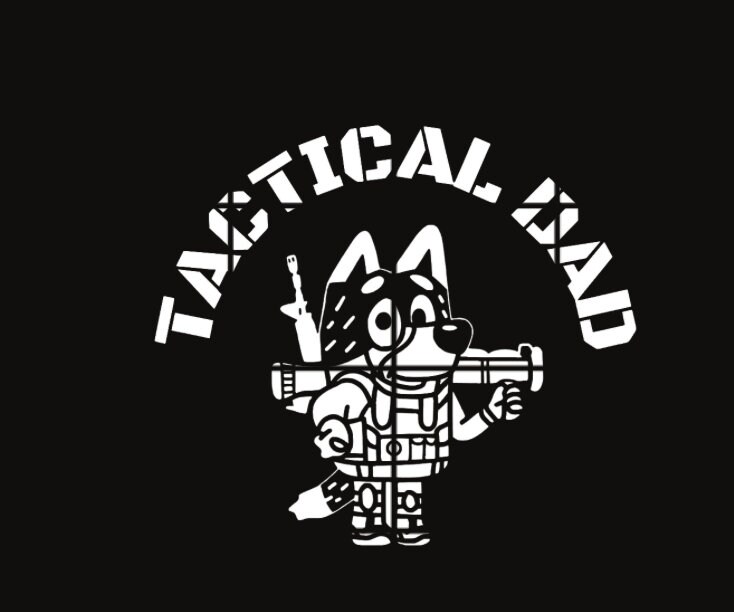 BLUEY CAR DECAL Tactical Dad Bandit Heeler Bluey Dad Gifts for Dad ...