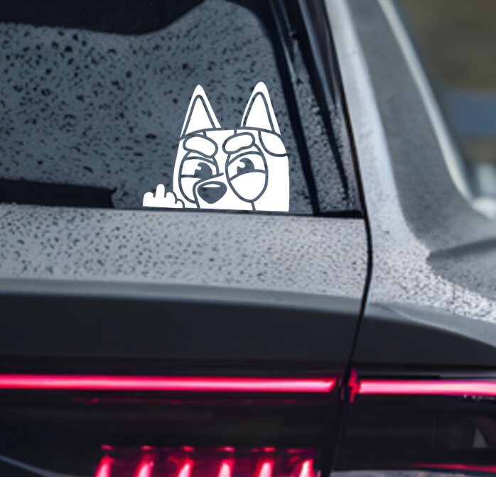 BLUEY MUFFIN DECAL Middle Finger Muffin Gifts for Dad Bluey Car Decal ...