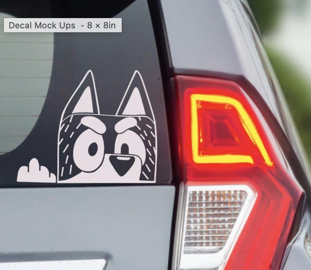 BLUEY BANDIT DECAL Middle Finger Gifts for Dad Bluey Car Gifts Under 15 ...
