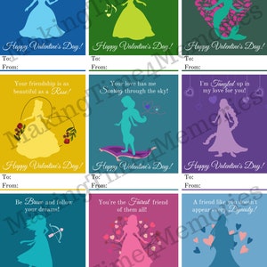 Printable Valentine's Day Cards | Princess Valentines | PDF | Digital ...