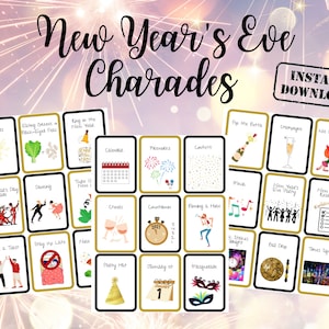 Printable New Year's Eve Charades | Charades | Family Charades | New ...
