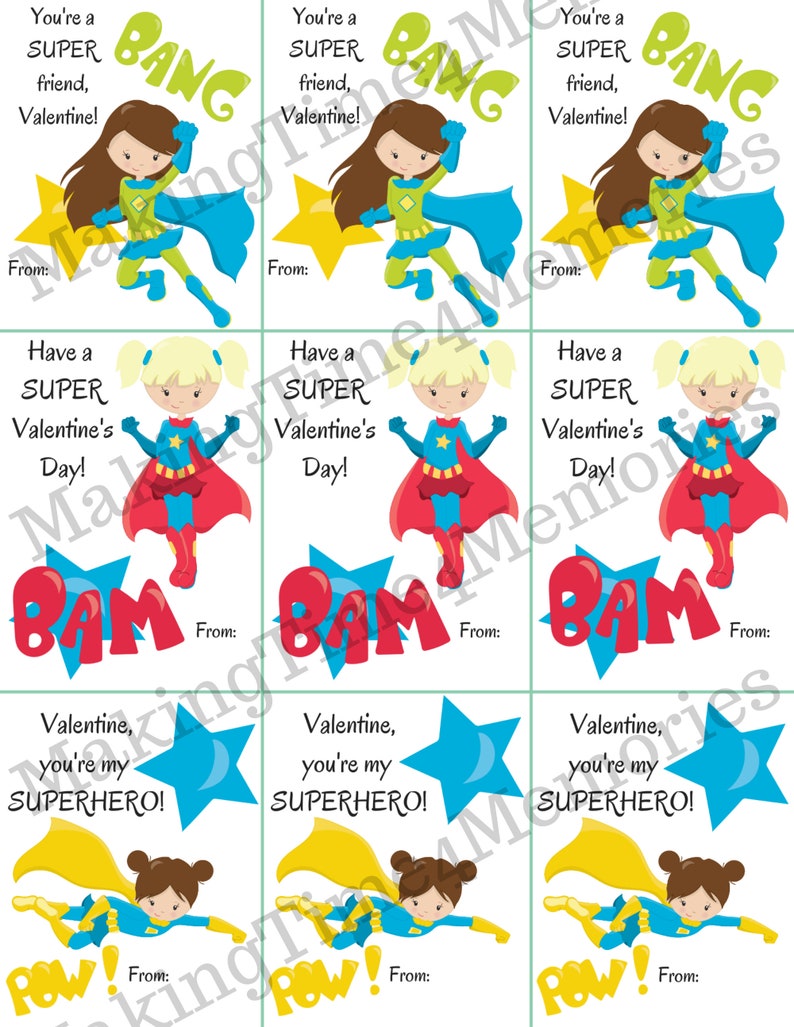 Printable Valentine's Day Cards | Superheroes | Superhero Boys ...