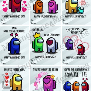 Printable Valentine's Day Cards | Among Us | Astronauts | PDF | Instant ...