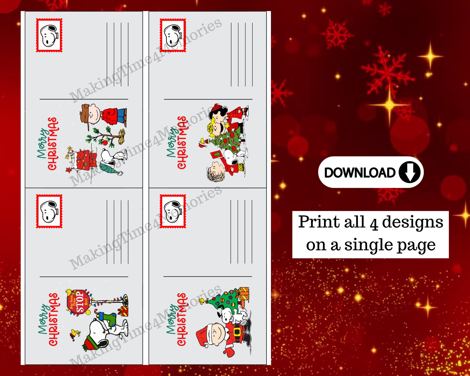 Printable Christmas Postcards | Classroom Christmas Cards | Kids ...