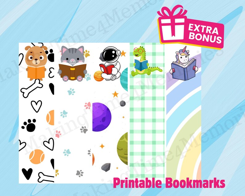 Printable Reading Log Bundle | Kids AR Tracker + Bookmarks (PDF) - Etsy