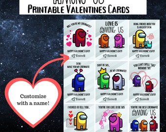 Kids Funny Valentine Card Printable - Among Us Valentine's Day Card for ...