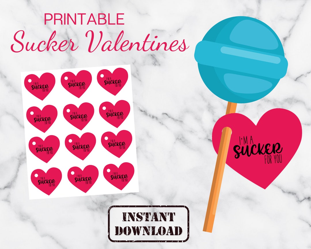 Printable Valentine's Day Card | Printable Valentines | Suckers ...