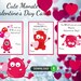 Cute Monster Valentine's Day Cards | Printable PDF (instant Download ...