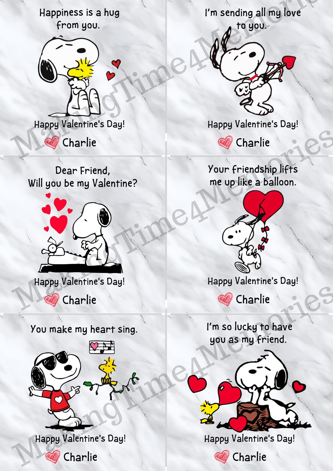 Personalized Beagle Valentine's Day Cards | Kids Classroom (PDF ...
